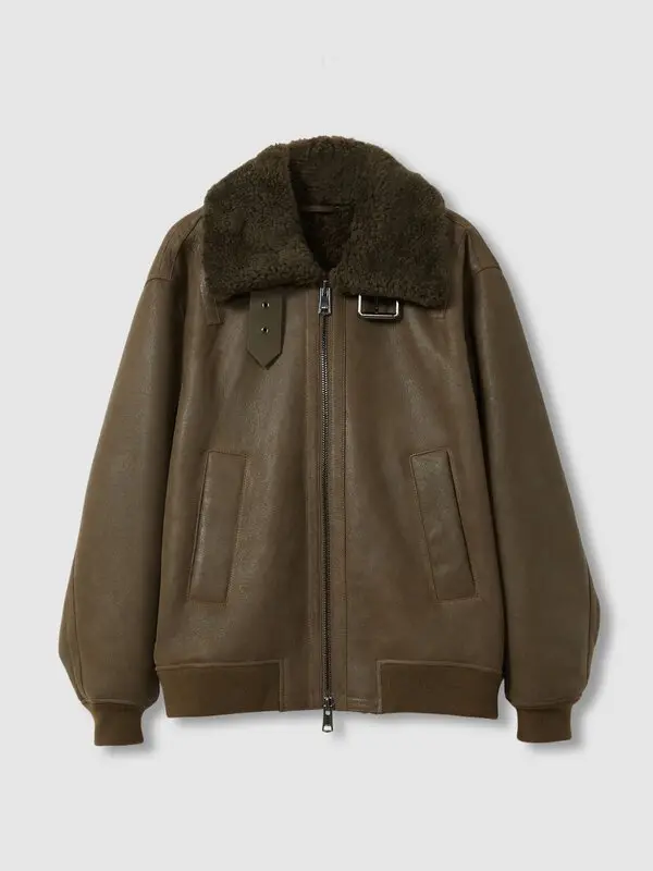 REISS Blake Shearling Aviator Jacket