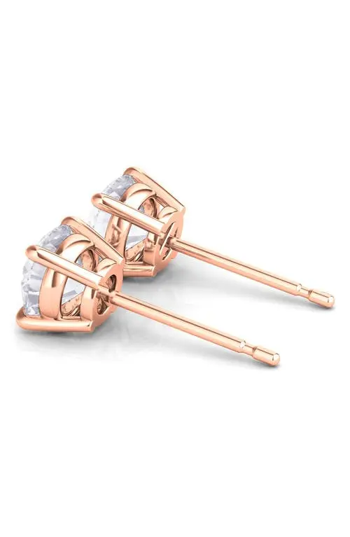 HAUTECARAT Round Brilliant Cut Lab Created Diamond Stud Earrings - 3.00 Ctw Rose Gold