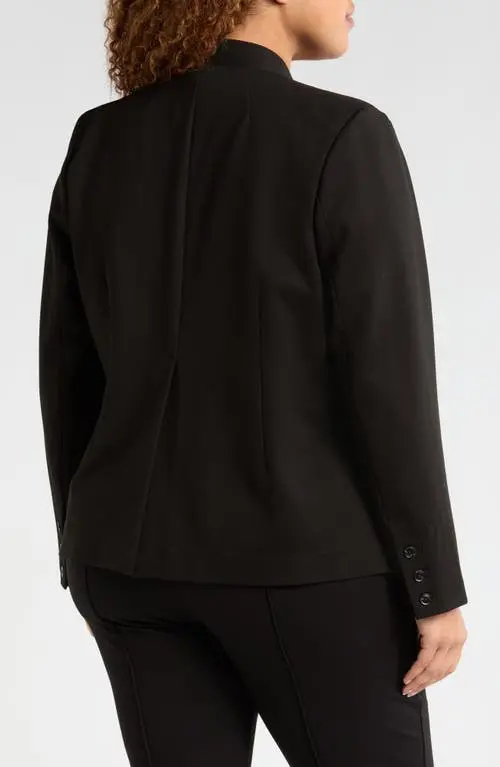 Universal Standard Lennox Padded-shoulder Ponte Blazer - Black