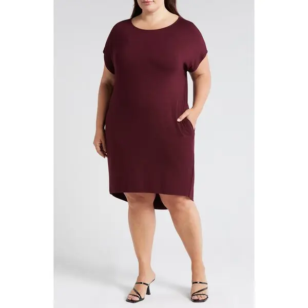 Universal Standard Helen Shift Dress - Black Cherry