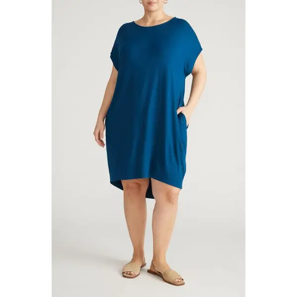 Universal Standard Helen Shift Dress - Blue Teal