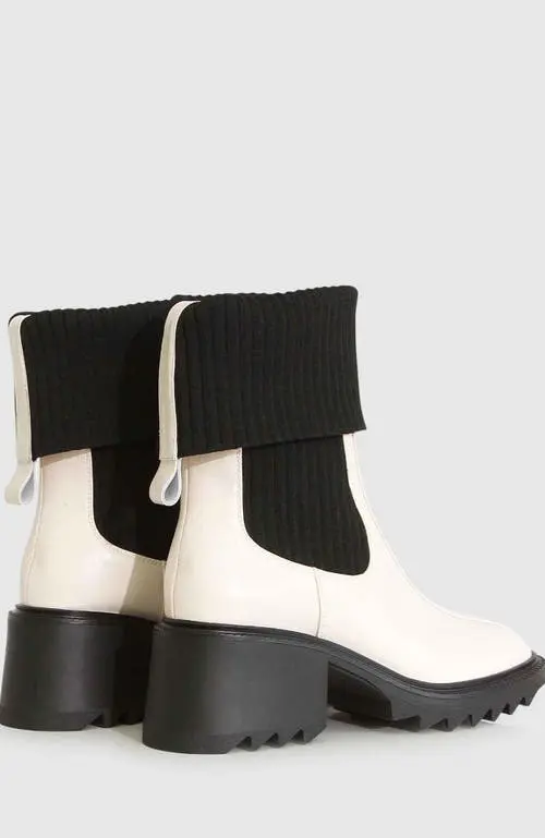 BELLE & BLOOM Knit Chelsea Boots - Cream/black