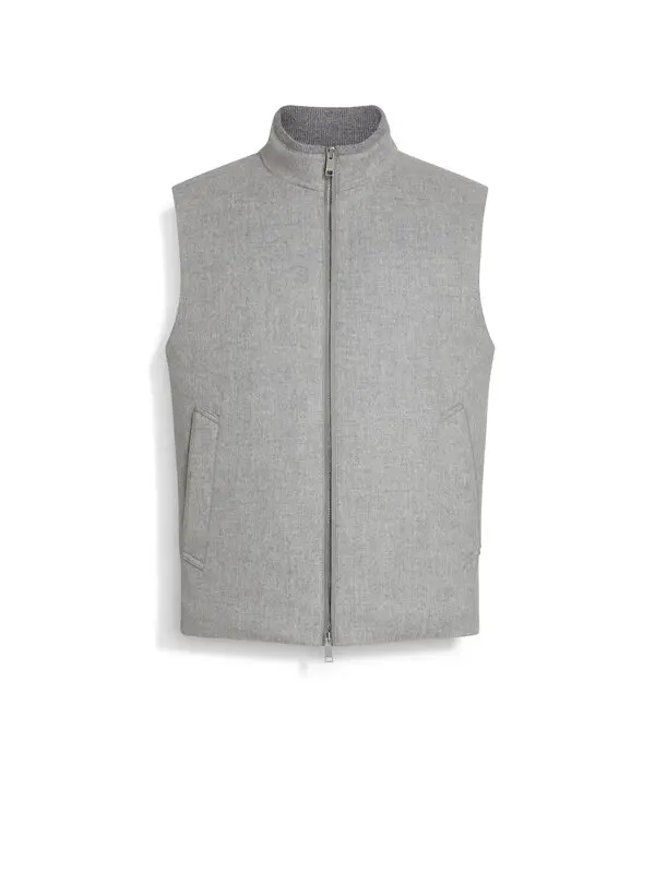 Zegna Oasi Cashmere Elements Vest - Grey Mélange