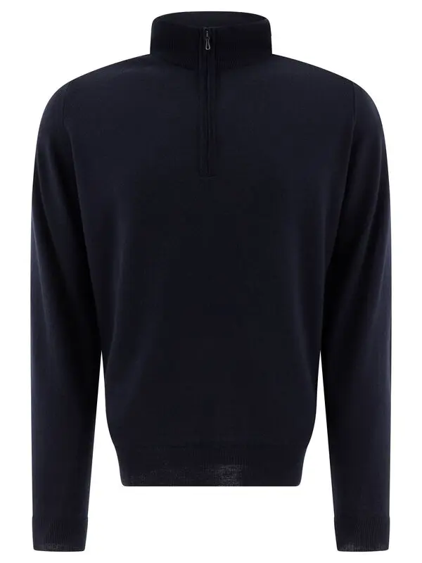 John Smedley Tapton Half-zip Merino Wool Sweater - Blue