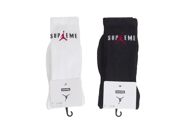 Supreme Jordan Crew Socks - Black/white