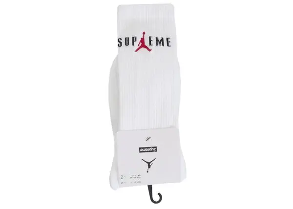 Supreme Jordan Crew Socks - White