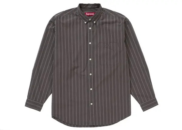 Supreme Loose Fit Stripe Shirt - Grey