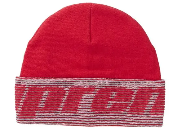 Supreme Reflective Jacquard Beanie - Red