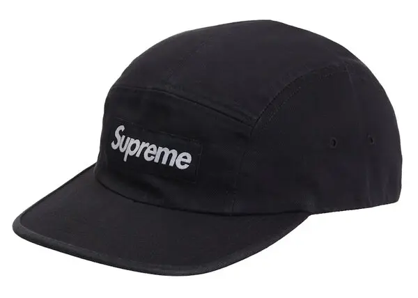 Supreme Washed Chino Twill Camp Cap - Black