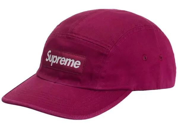 Supreme Washed Chino Twill Camp Cap - Cranberry