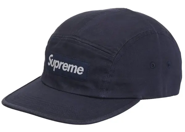 Supreme Washed Chino Twill Camp Cap - Navy Blue