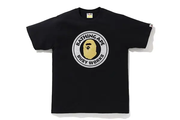 A BATHING APE Glitter Busy Works Tee Shirt - Black