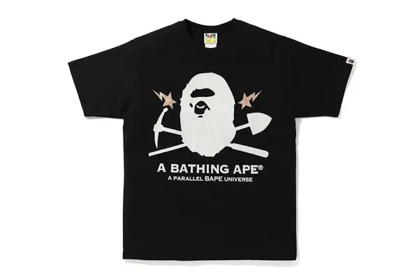 A BATHING APE Gold Rush Foil Tee Shirt #2 - Black