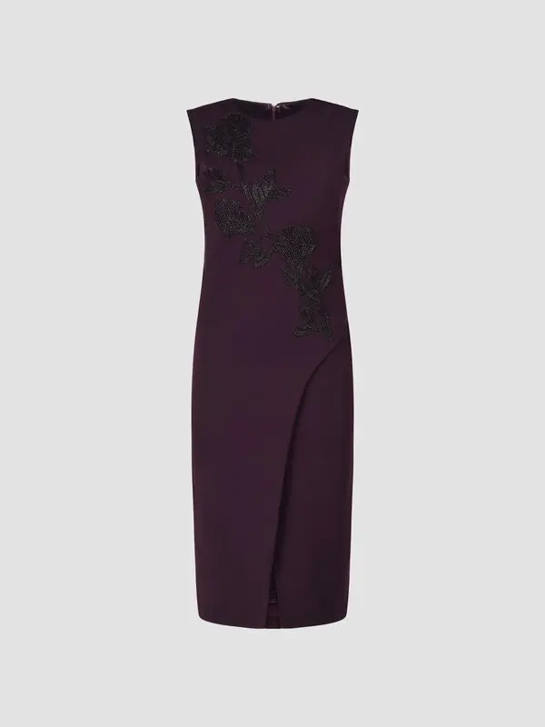 KAY UNGER Ellery Embellished Sleeveless Midi-dress - Espresso