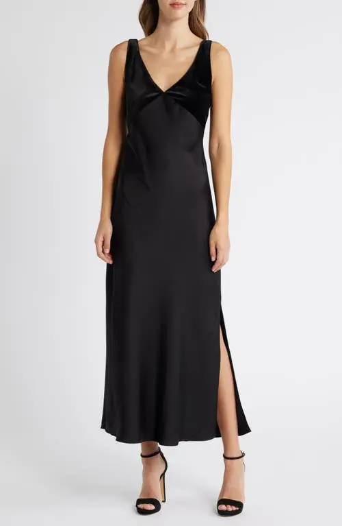 Sam Edelman Satin & Velvet Maxi Dress