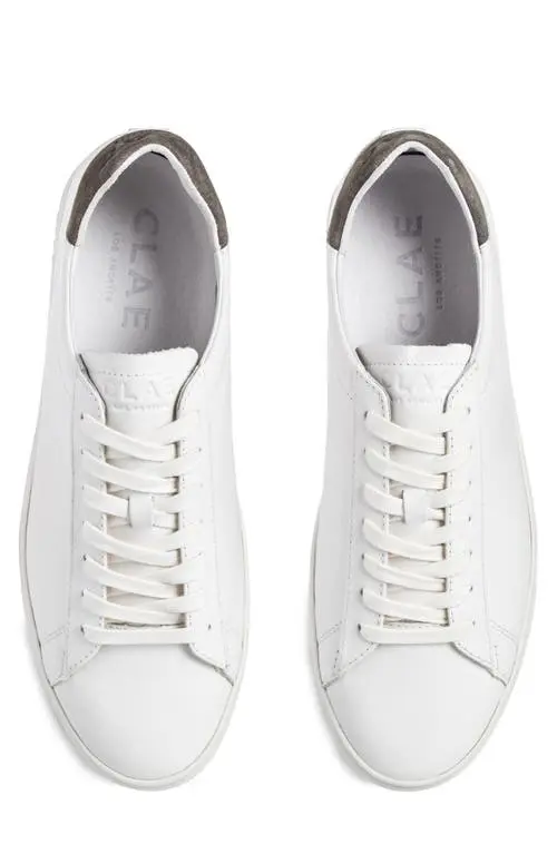 Clae Bradley Leather Sneaker - White Leather Olive Night