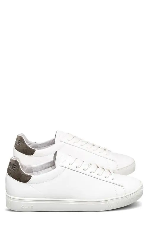 Clae Bradley Leather Sneaker - White Leather Olive Night