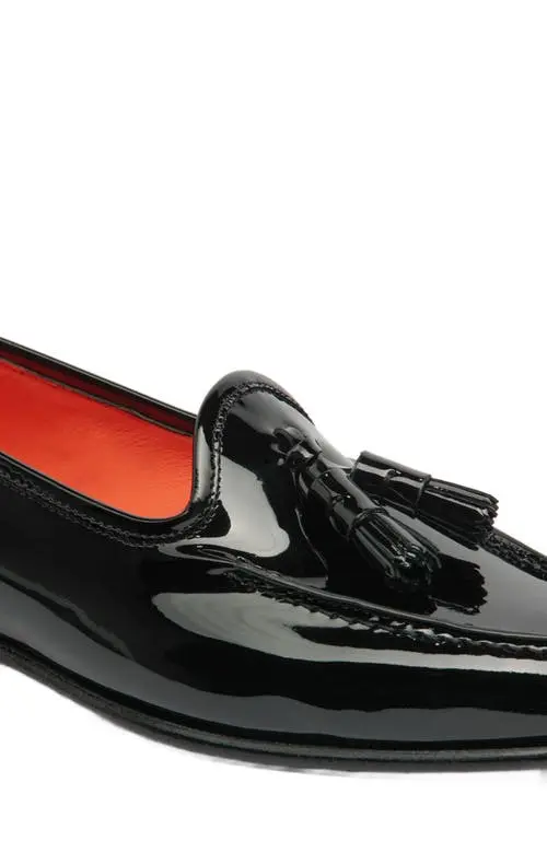 Santoni Andrea Tassel Loafer - Black