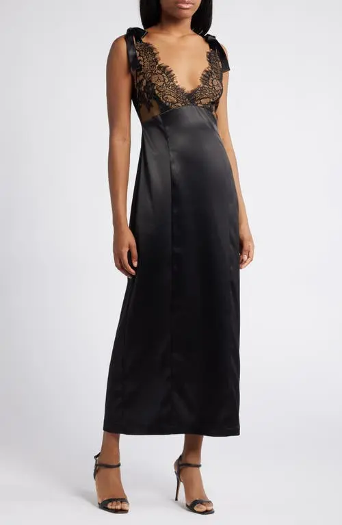 Wayf Almera Lace & Satin Cocktail Dress In Black - 81% Off | Editorialist