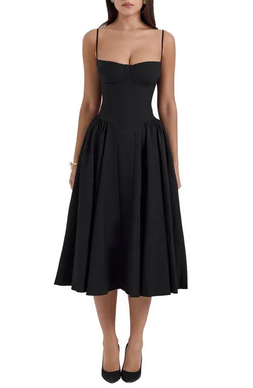 House Of Cb Samaria Fit Flare Cocktail Dress Black Editorialist