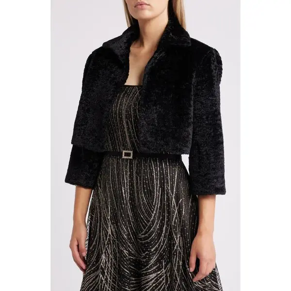 Eliza J Faux Fur Bolero