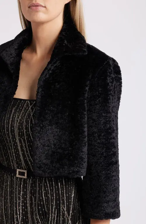 Eliza J Faux Fur Bolero