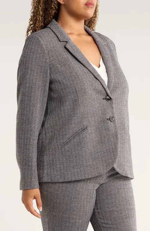 Universal Standard Beas Ponte Blazer - Herringbone Tweed