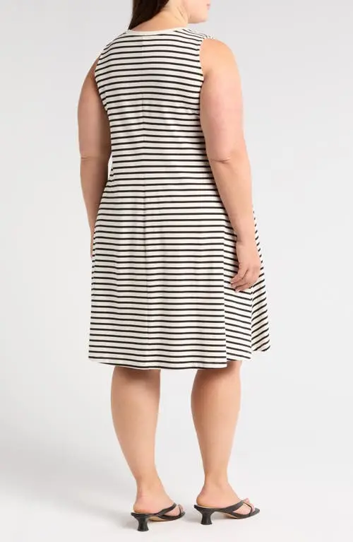 Universal Standard Bay Stripe Cotton Tank Dress - Ecru/Black Stripe |  Editorialist