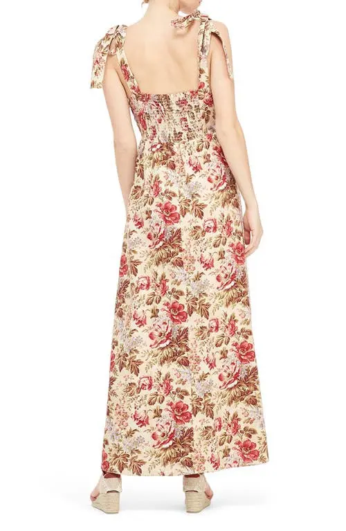 women's flowy maxi dresses Golden Hour Goddess Flowy Maxi Sundress | Cutout Maxi Dress | Backless Flowy Maxi