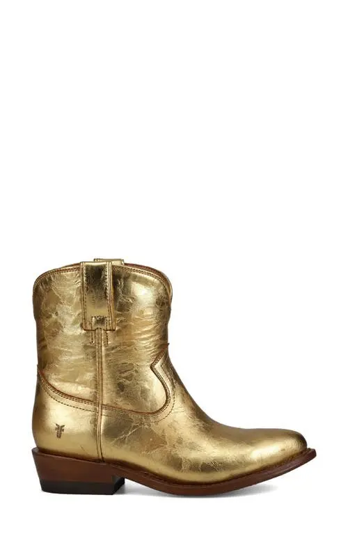 THE FRYE COMPANY Billy Western Metallic Leather Boots - Gold