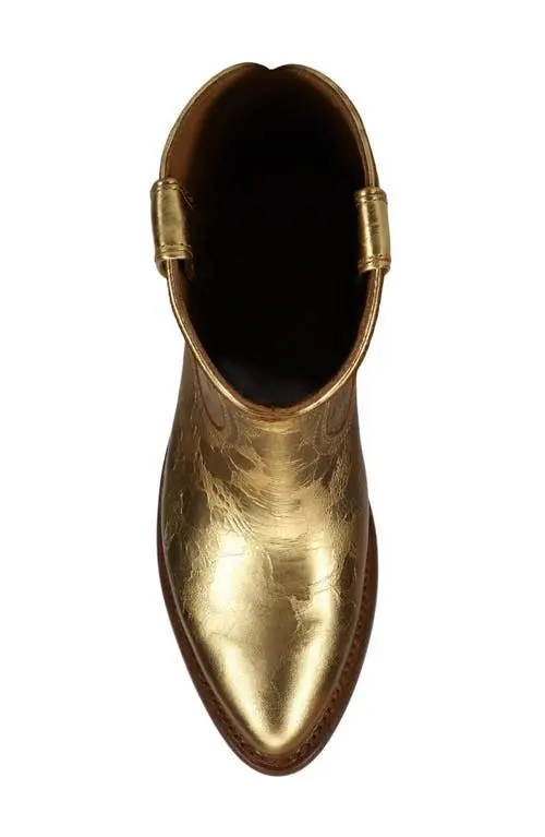 THE FRYE COMPANY Billy Western Metallic Leather Boots - Gold
