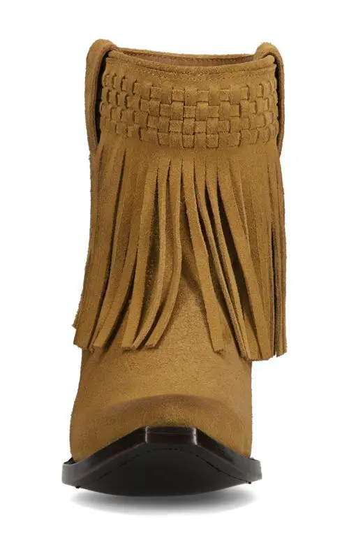 Frye Sacha Fringe Bootie - Dark Sand