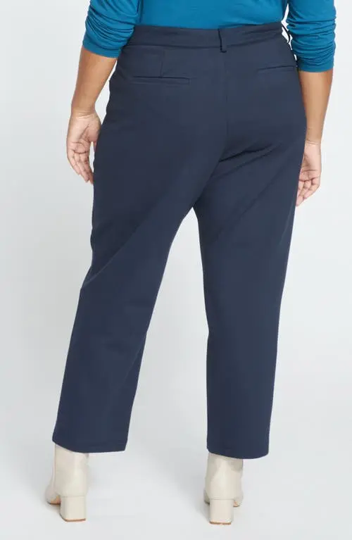 Universal Standard High Waist Stretch Ponte Cigarette Trousers - Navy