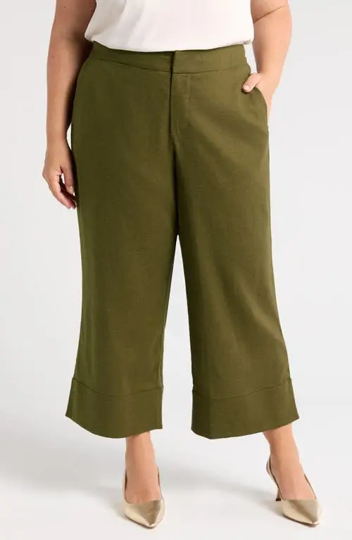Universal Standard Courtyard Linen Blend Capri Pants - Fern