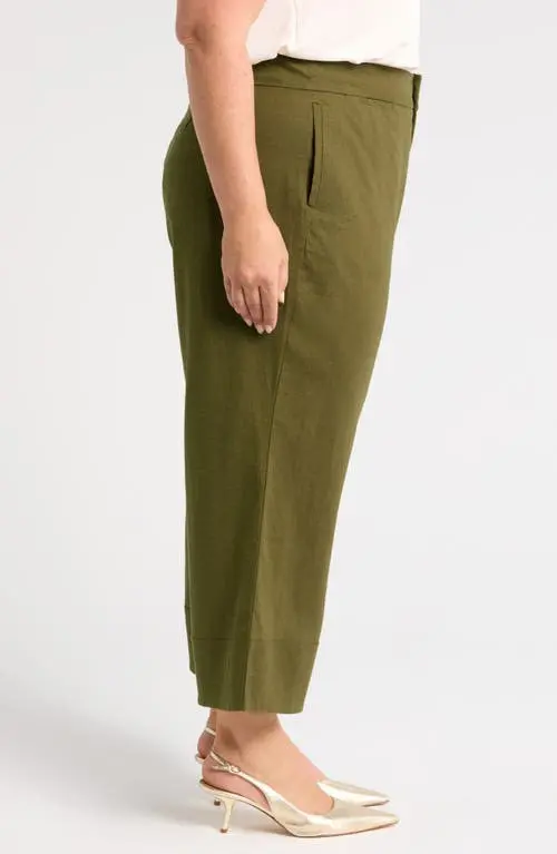 Universal Standard Courtyard Linen Blend Capri Pants - Fern