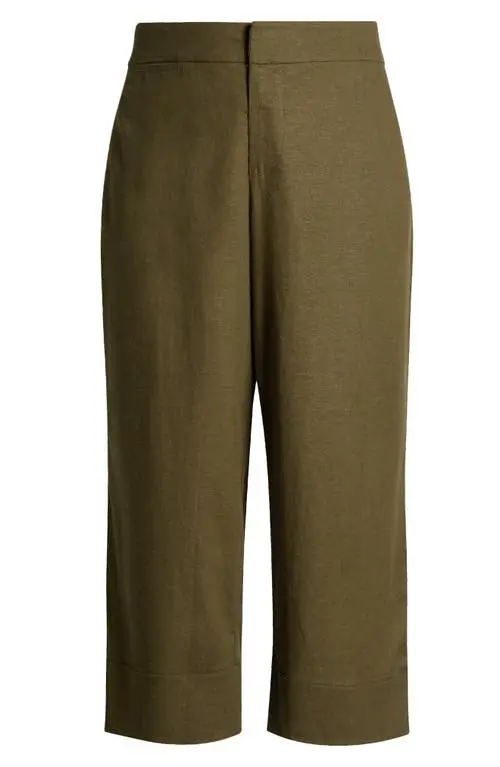 Universal Standard Courtyard Linen Blend Capri Pants - Fern