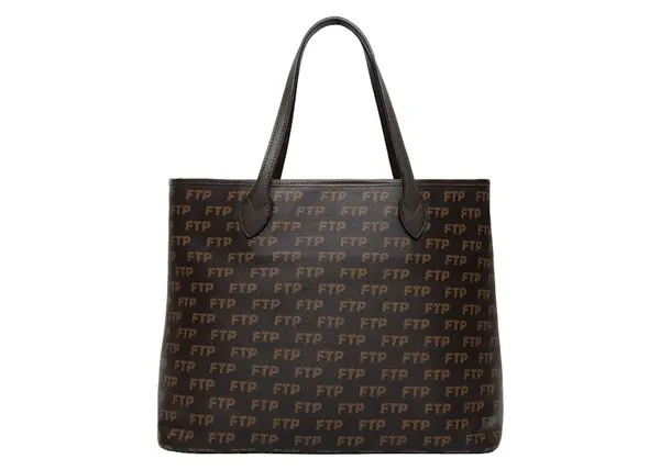 FTP Logo Repeat Tote Bag - Brown