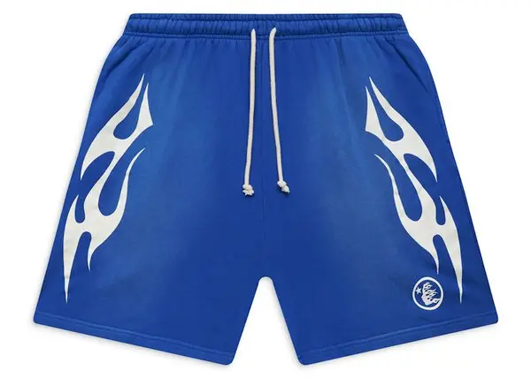 HELLSTAR Graphic Flame Shorts - Blue
