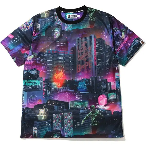 A BATHING APE Neon Tokyo T-shirt