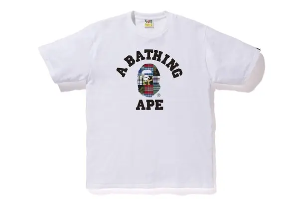 BAPE Patchwork College Tee Shirt - White