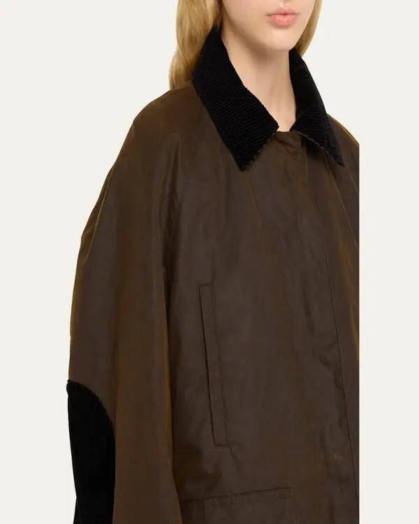 TOTÊME Country Waxed Oversized Jacket - Dark Green