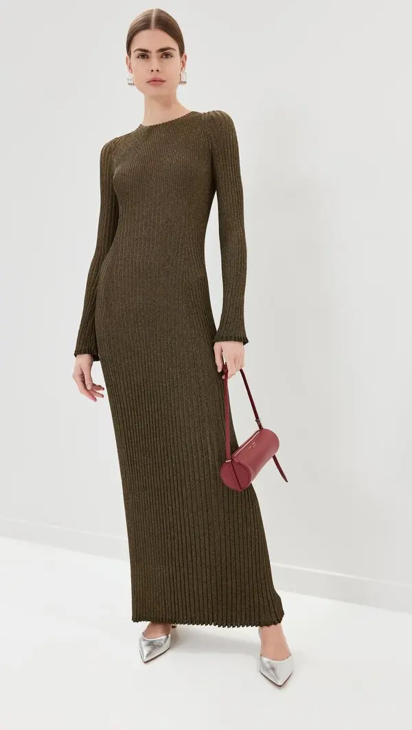 Proenza Schouler Joni Metallic Ribbed Dress In Gold - 80% Off | Editorialist
