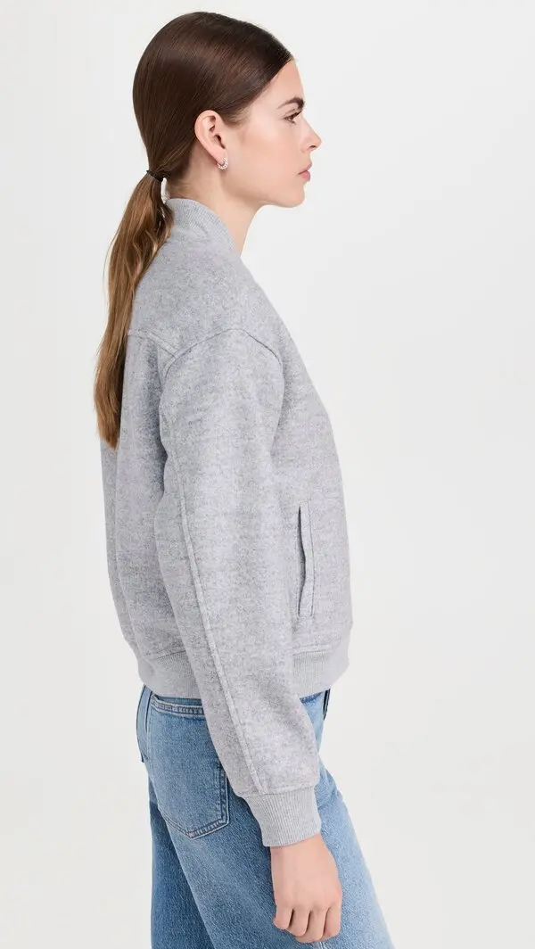 Madewell Knit Bomber Jacket In Heather Charcoal 50% Off