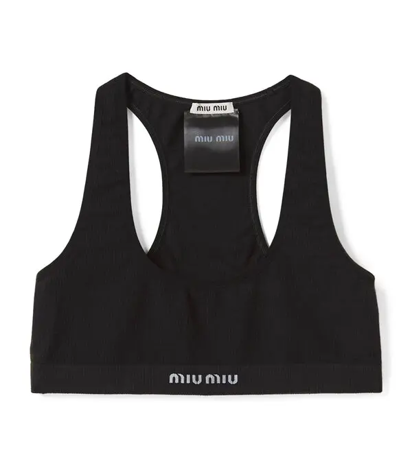 Miu Miu Racerback Crop Top - Black