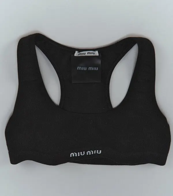 Miu Miu Racerback Crop Top - Black