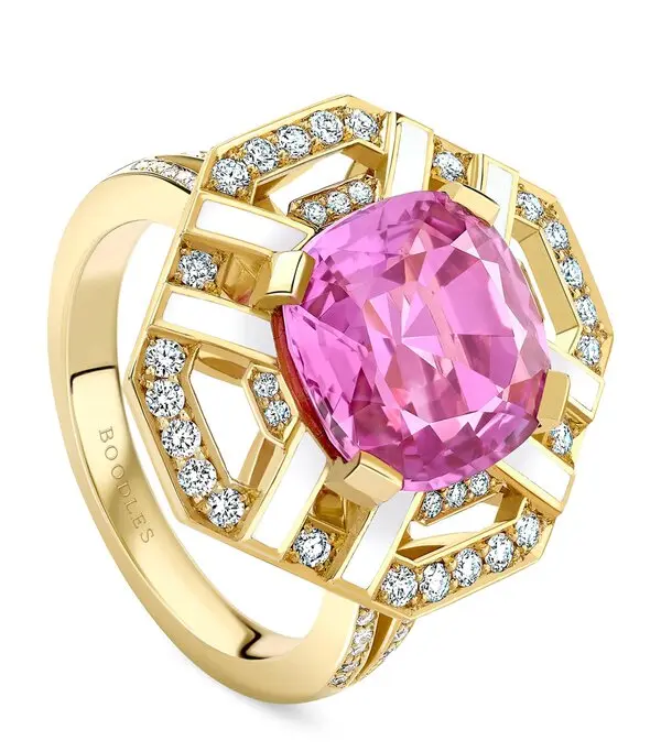 BOODLES Yellow Diamond And Sapphire Ring - Gold