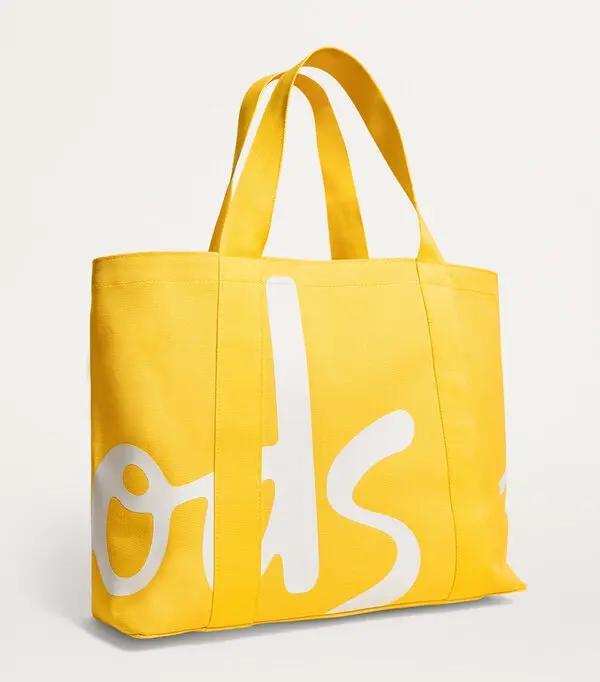 Harrods Medium Cotton Logo Tote - Yellow