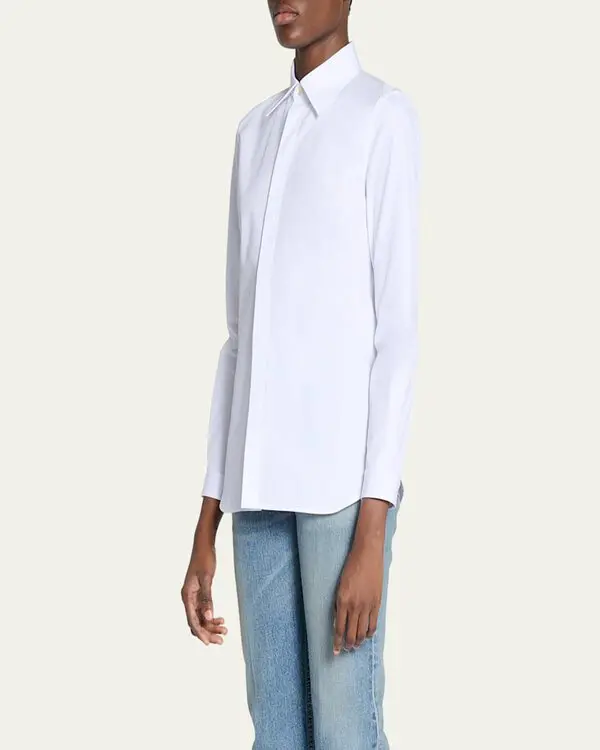 Saint Laurent Cotton Button-front Blouse