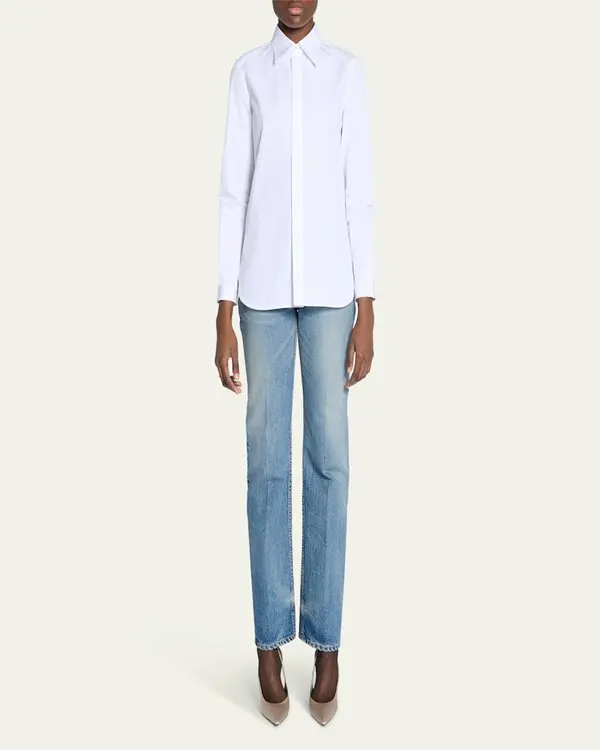 Saint Laurent Cotton Button-front Blouse