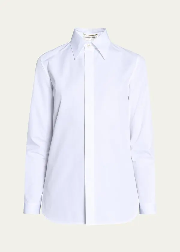 Saint Laurent Cotton Button-front Blouse